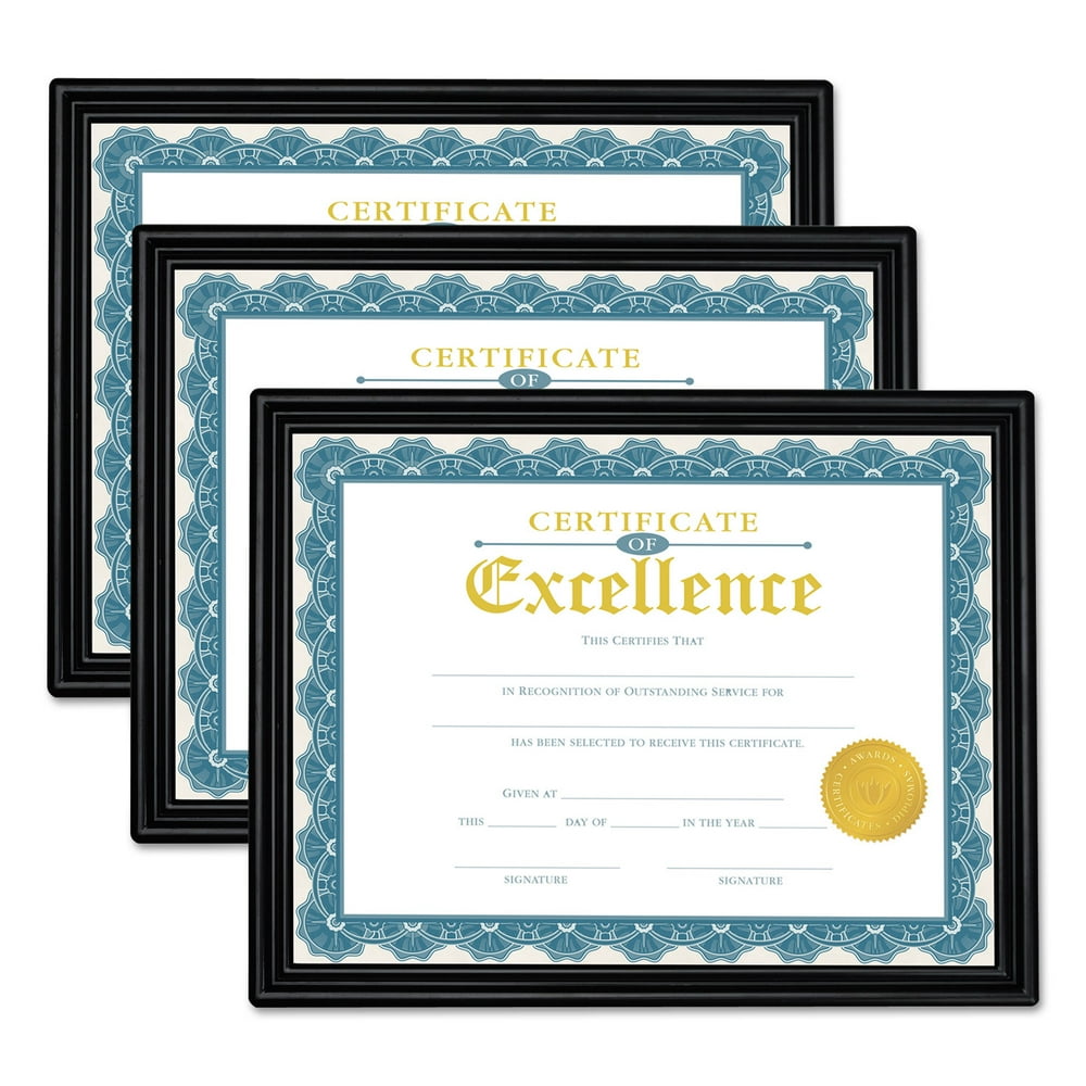 Universal All Purpose Document Frame 8 1/2 x 11 Insert Black 3/Pack ...