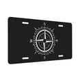 Black White Compass License Plate, Decorative Car Front License Plate ...