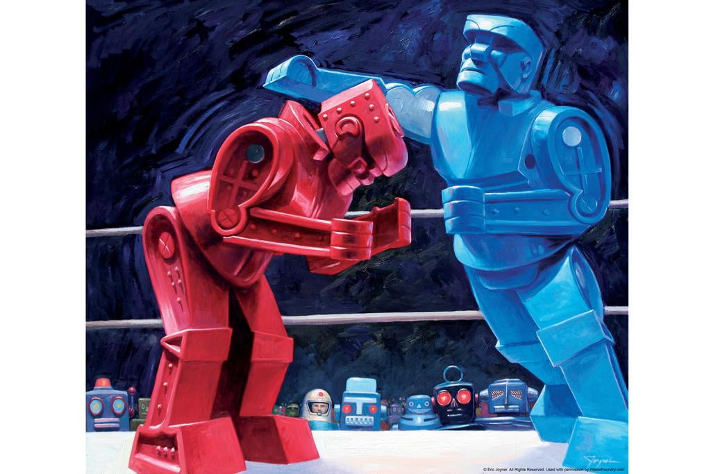 Buy Laminated Robots Swingtown Boxing by Eric Joyner Poster Dry Erase ...