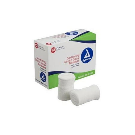 Dynarex Conforming Stretch Gauze Bandage Sterile #3102 2"x4.1YD 12 ...