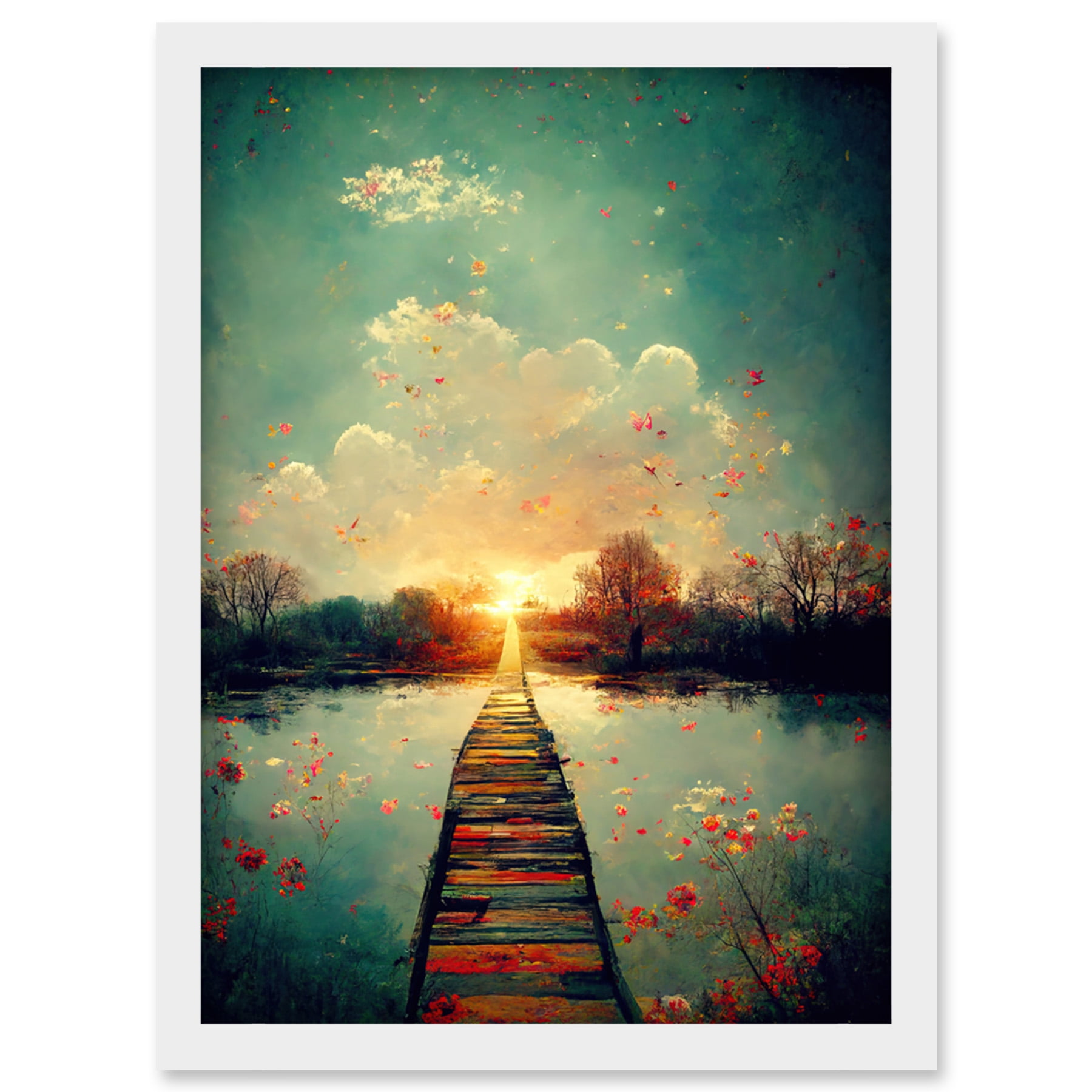 Path Into The Light Calm Landscape Oil Painting Artwork Framed Wall Art Print A4 - Walmart.com