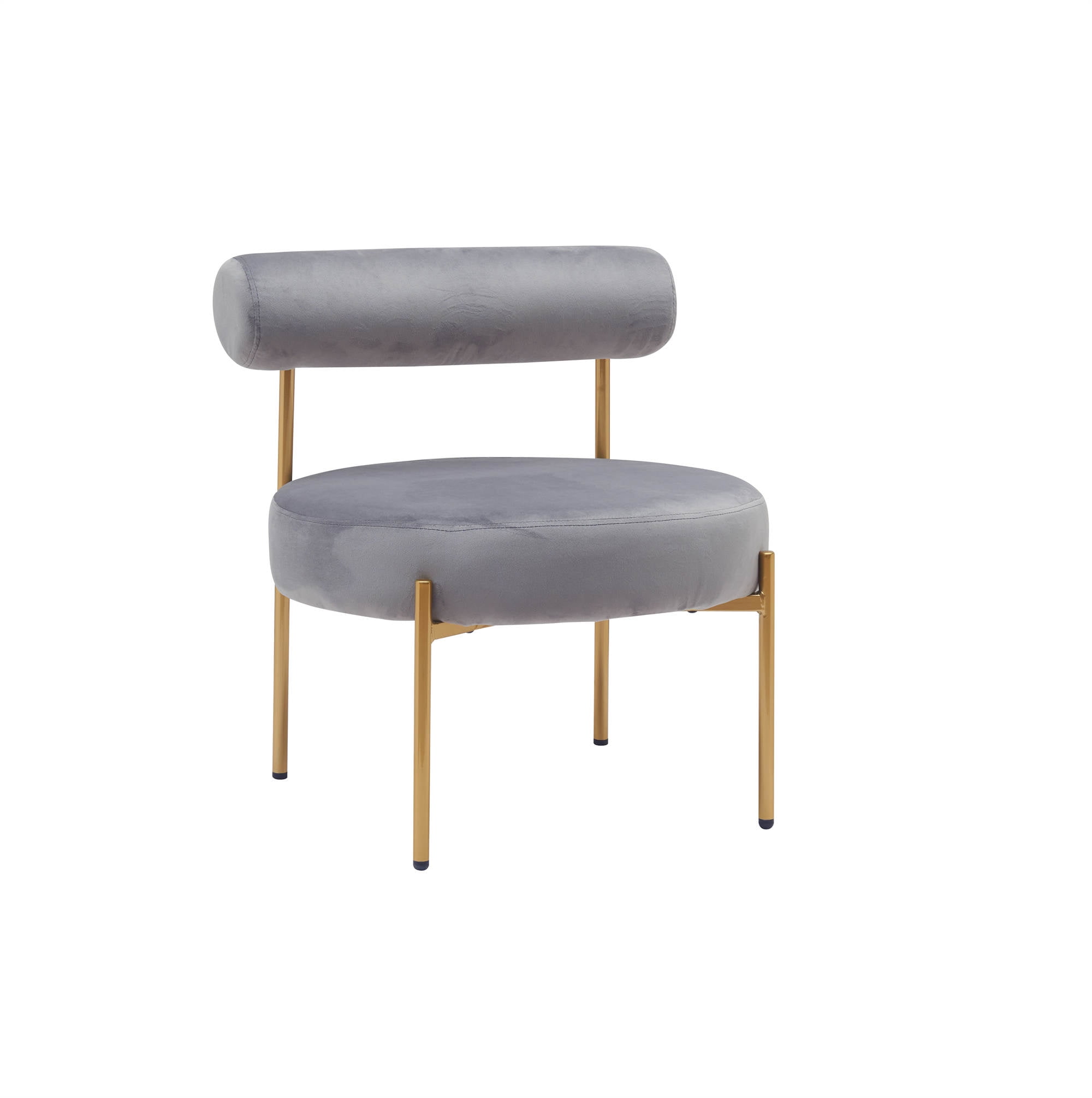 Velvet Accent Chair, Round Shape Accent Chair, Modern Gold Vanity Chair ...