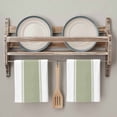 2 Pack Sage Green Kitchen Towels Stripe Solid Color Decorative Dish ...