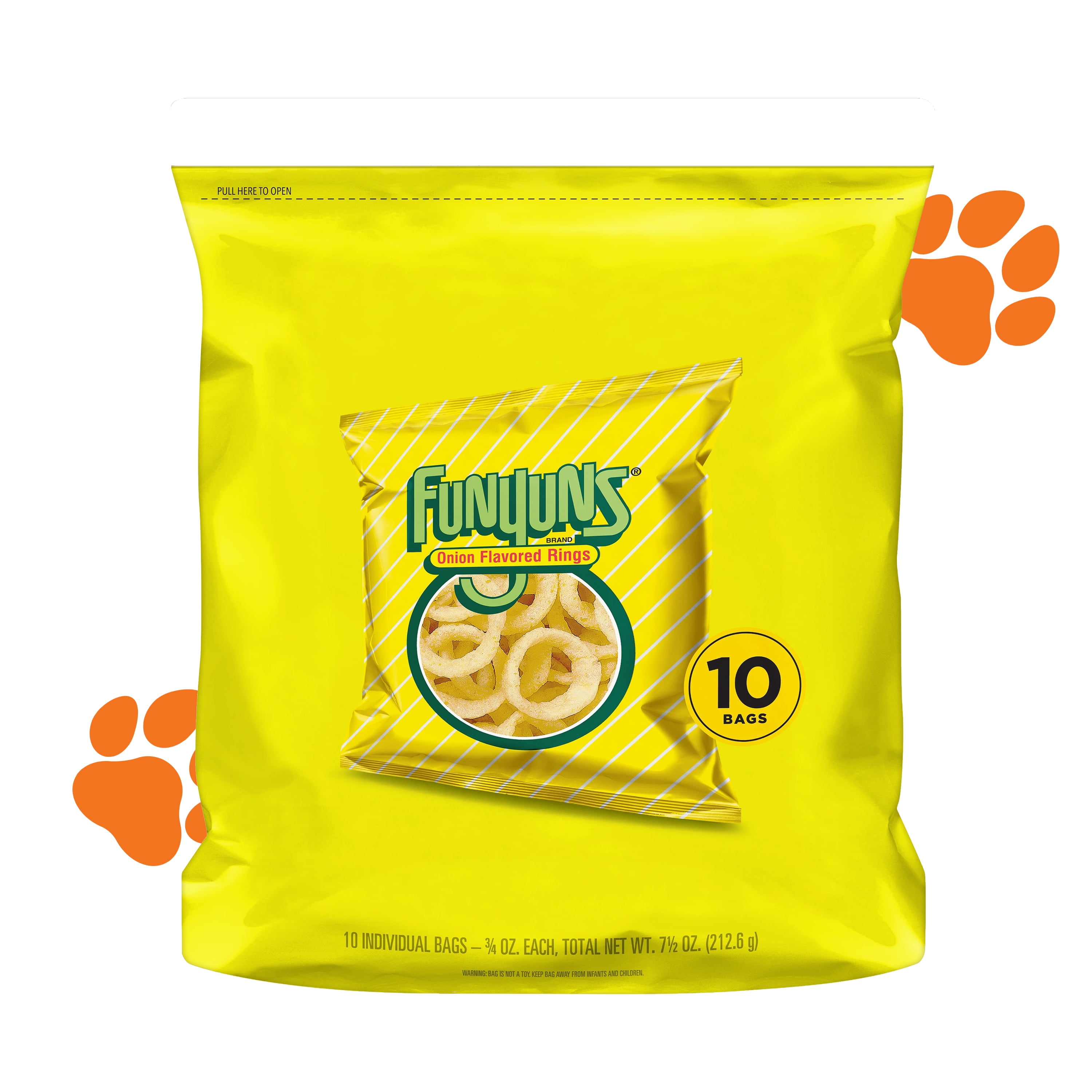 Funyuns Onion Flavored Rings, 0.75 oz Bags, 10 Count - Walmart.com ...