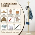Coat Rack, Metal Freestanding Coat Rack with 8 Hooks, Sturdy Coat Tree ...