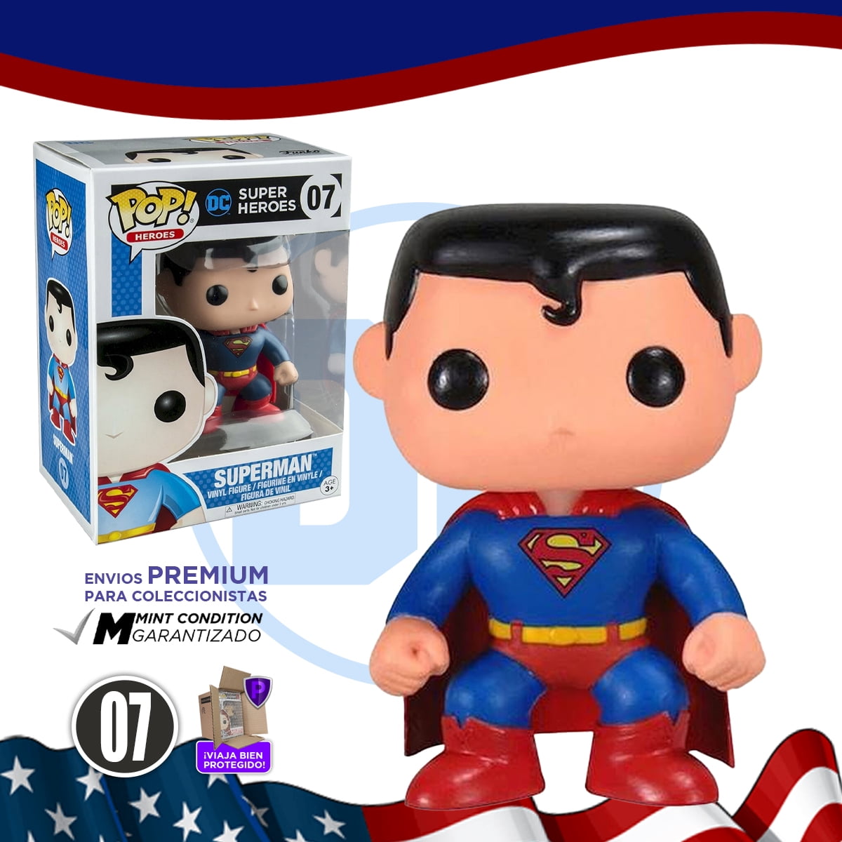 Funko Pop Superman Chase #07 Dc Comics Clasicos Figura Original Funko Action Comics Hombre De ...