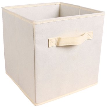 Household Essentials Large Canvas Storage Box with Brown Trim - Walmart.com