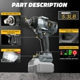 Cordless Impact Wrench 1/2 inch Compatible with Dewalt Battery, 1000FT ...