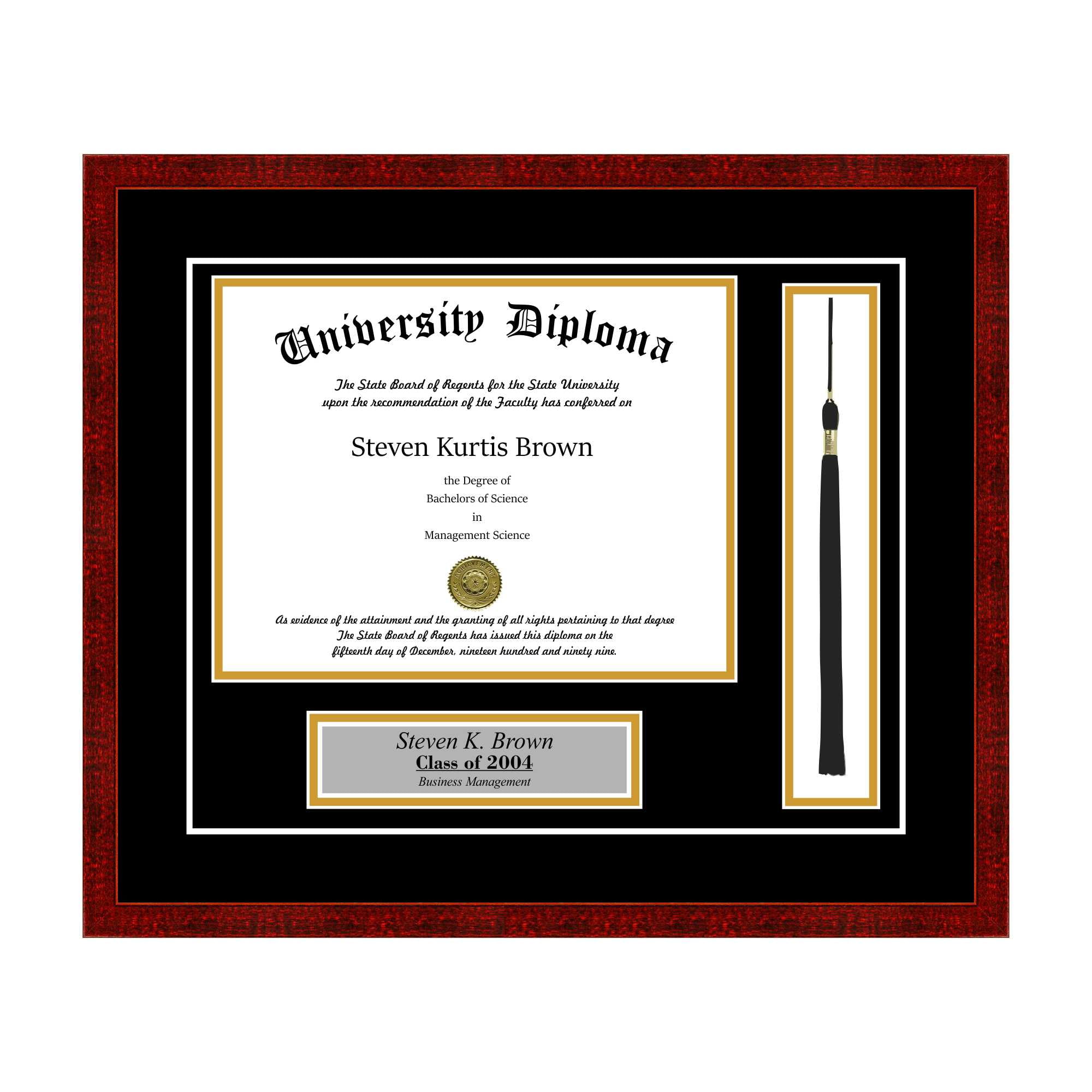 Personalized Diploma Frame with Tassel and Double Matting for 9" x 7 ...