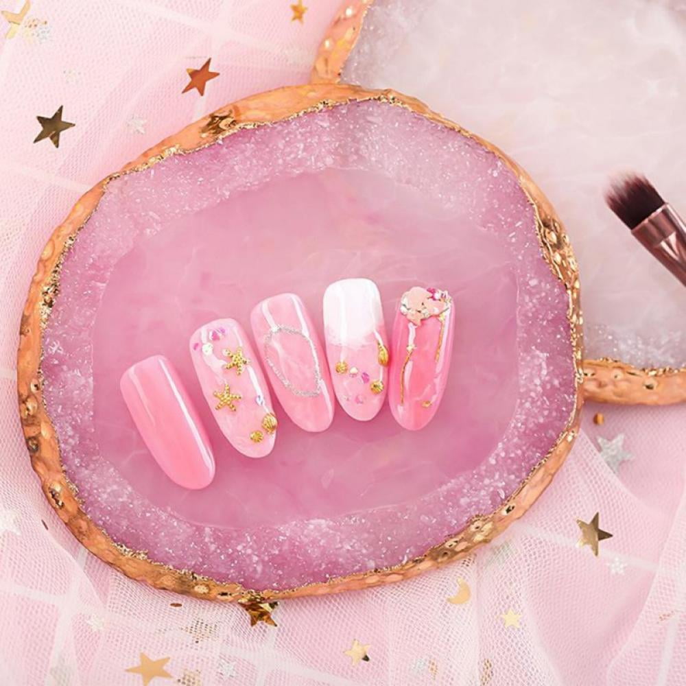 Resin Nail Art Palette, Nail Painting Mixed Color Palette, Gilded Edge ...