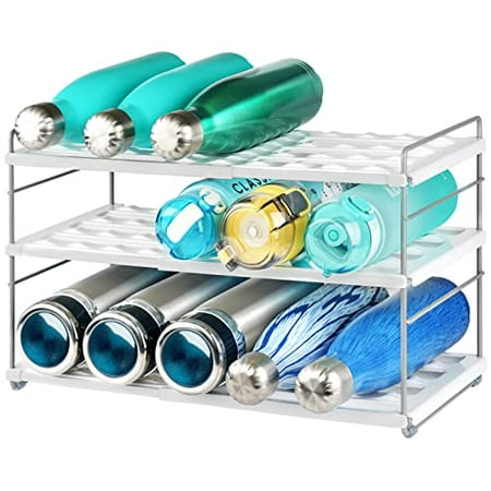 Water Bottle Organizer for cabinet, 3 Tier Expandable Water Bottle ...