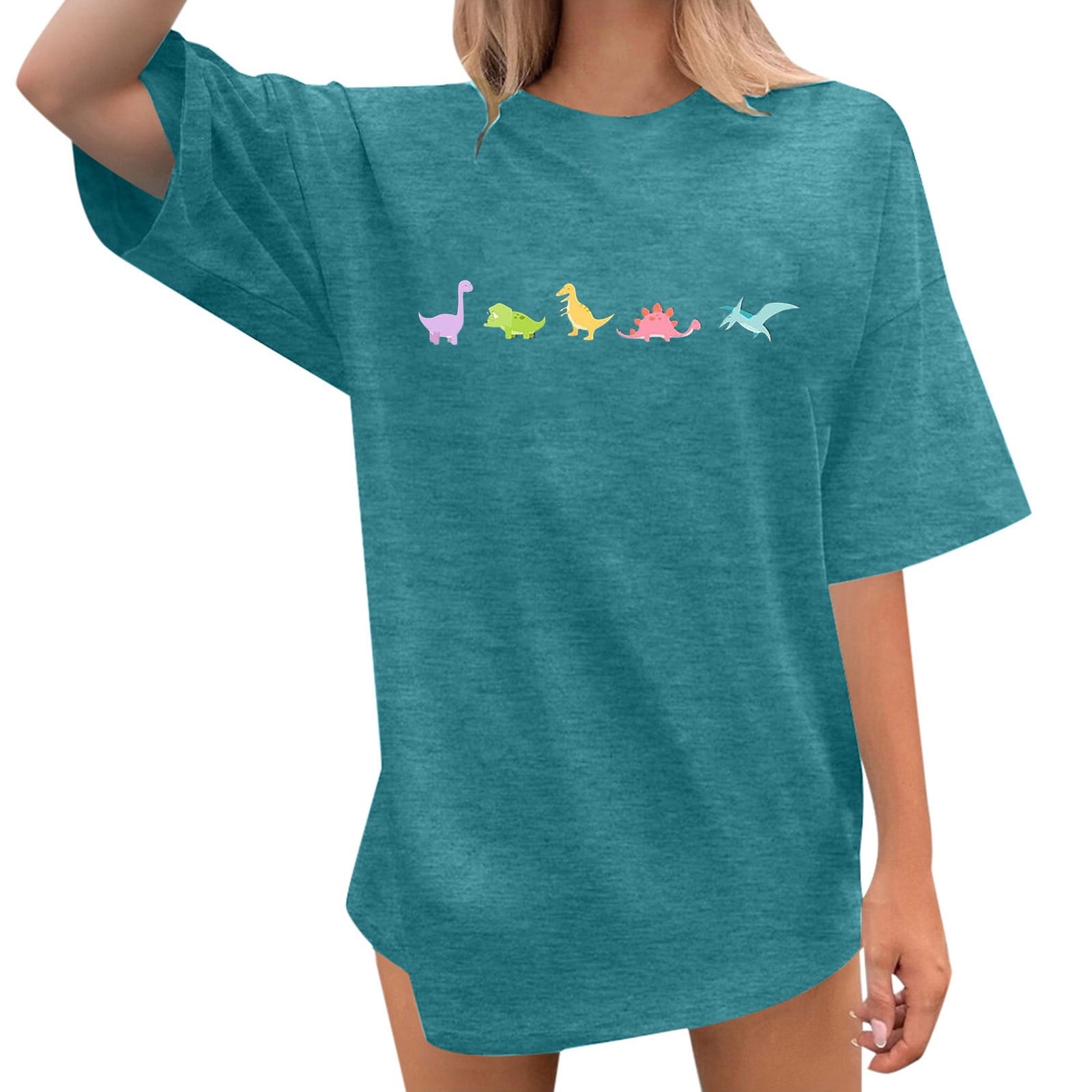 Click here for Chaochao Casual Womens Dinosaur Graphic Tee Summer... prices