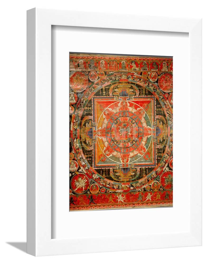 ThangKa Depicting a Mandala, Used as an Instrument of Meditation Framed ...