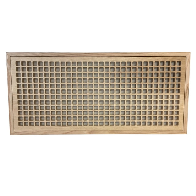 12 Inch x 24 Inch Red Oak Hardwood Vent Floor Register Flush Mount with ...