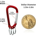 6 Pack D-Shape Aluminum Alloy Carabiner Clip Keychain with 3 Key Rings ...