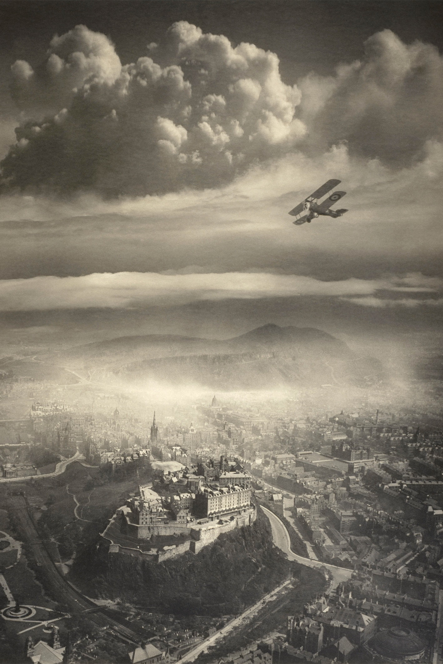 24x36 gallery poster, Alfred Buckham's Aerial View of Edinburgh ...