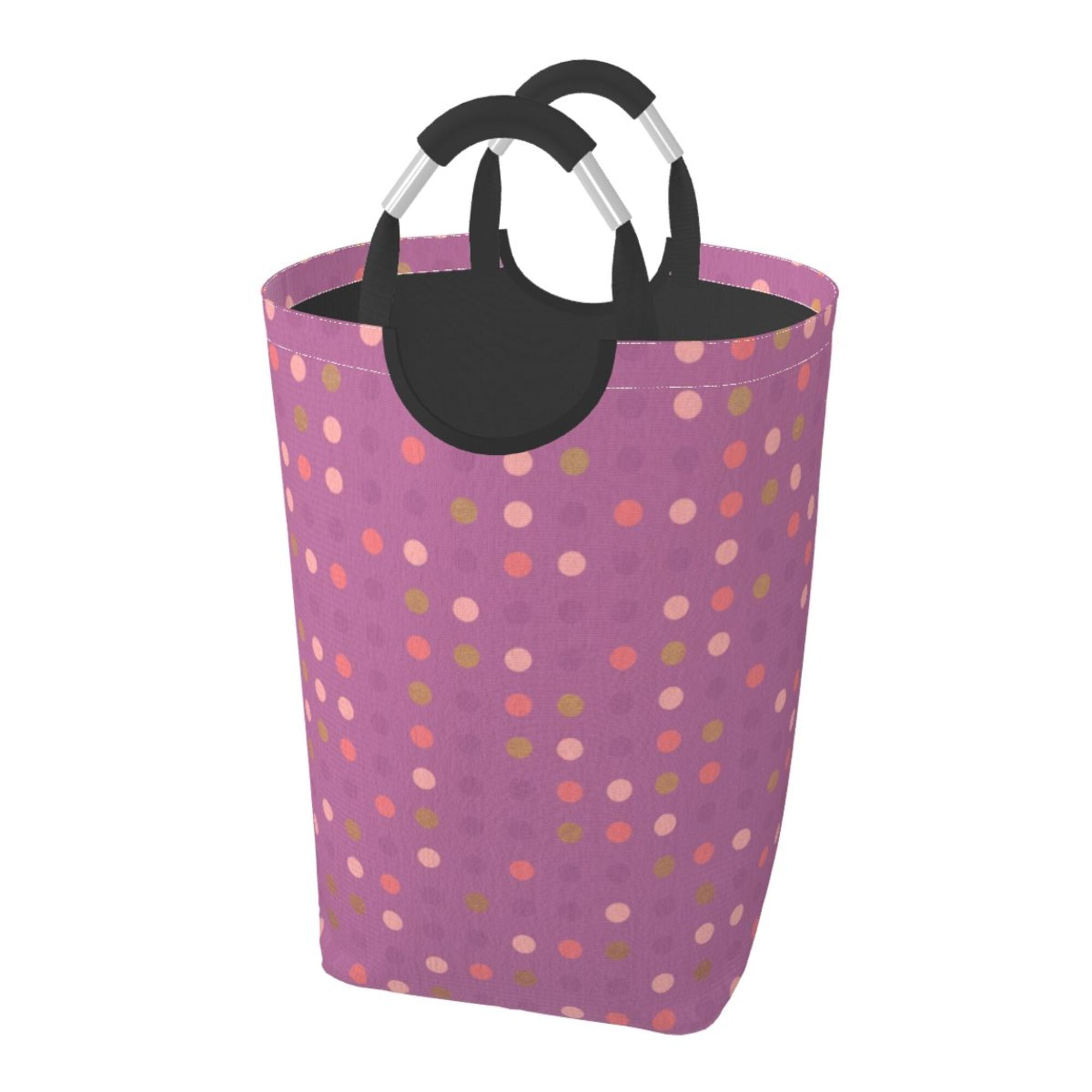 DouZhe 50L Rectangular Laundry Basket, Pink Dots Polka Dots Prints ...