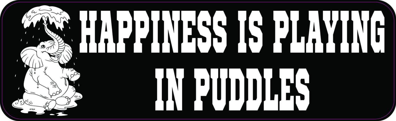 10in x 3in Happiness Is Playing in Puddles Vinyl Sticker - Walmart.com
