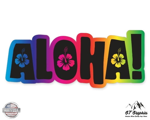 Aloha Rainbow - 8" Vinyl Sticker - For Car Laptop I-Pad - Waterproof ...