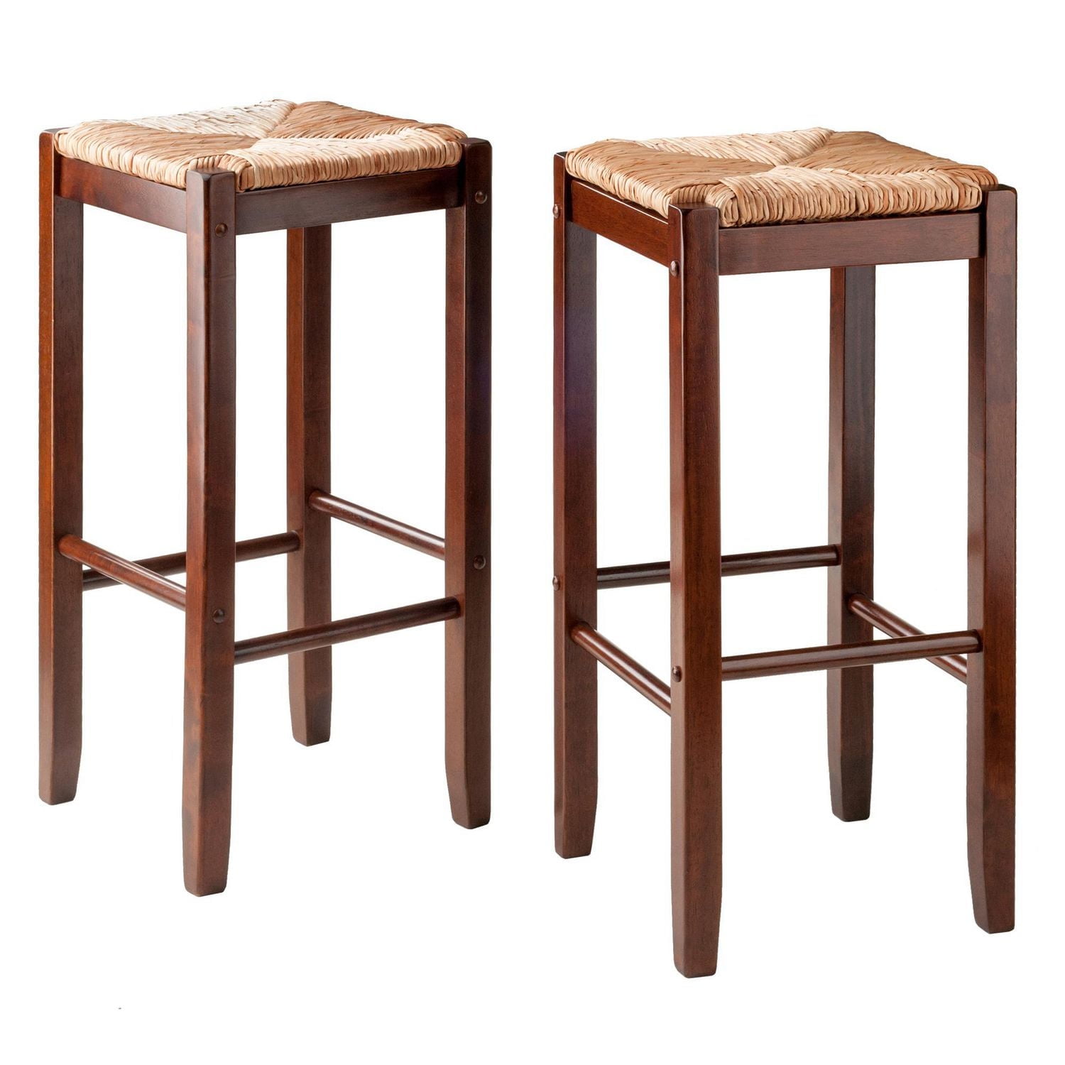 Click here for Winsome Kaden Rush Seat Bar Stools  2-Pc Set  Waln... prices