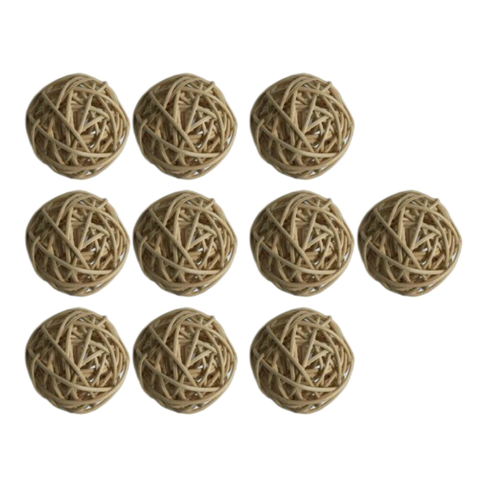 10Pcs Rattan Wicker Balls Crafts DIY Hanging Rustic Fillers Orbs Bowl ...