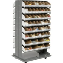 Mobile Double Sided Bin Rack with (112) Corrugated Bins, 36x26x65 ...