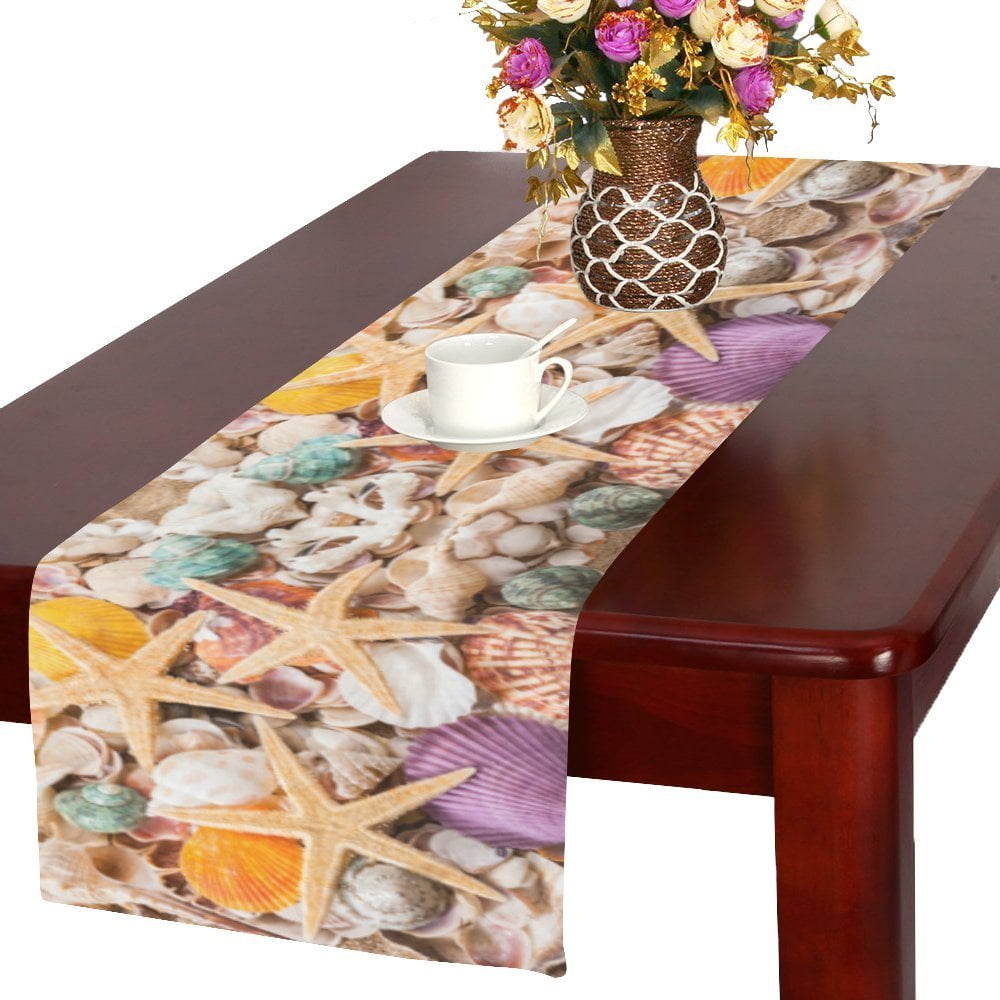 MYPOP Summer Tropical Beach Seashell Starfish Long Table Runner 16x72 ...