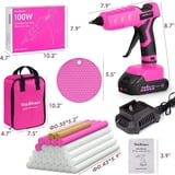 Hot Glue Gun, 20V Pink Cordless Glue Gun with 30 PCS Full Size Glue ...