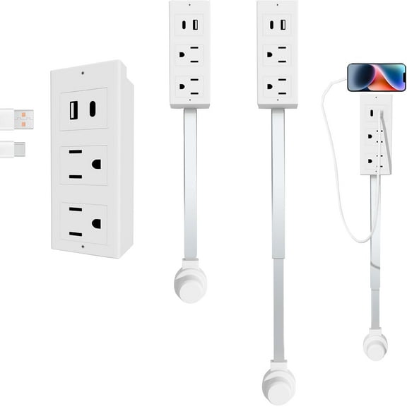 Outlet Electrical Outlet Extender.Features USB-A, USB-C, Access Hard-to ...