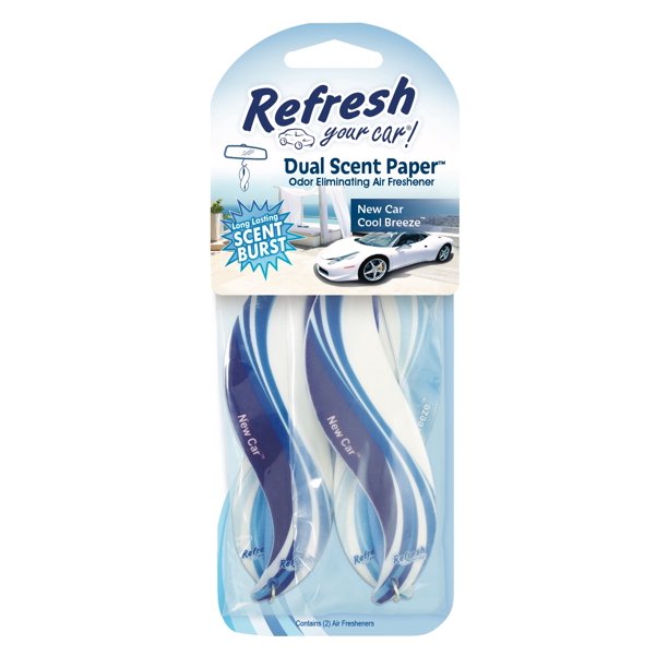 Refresh Your Car! New Car & Cool Breeze Scent, 2 Count - Walmart.com ...