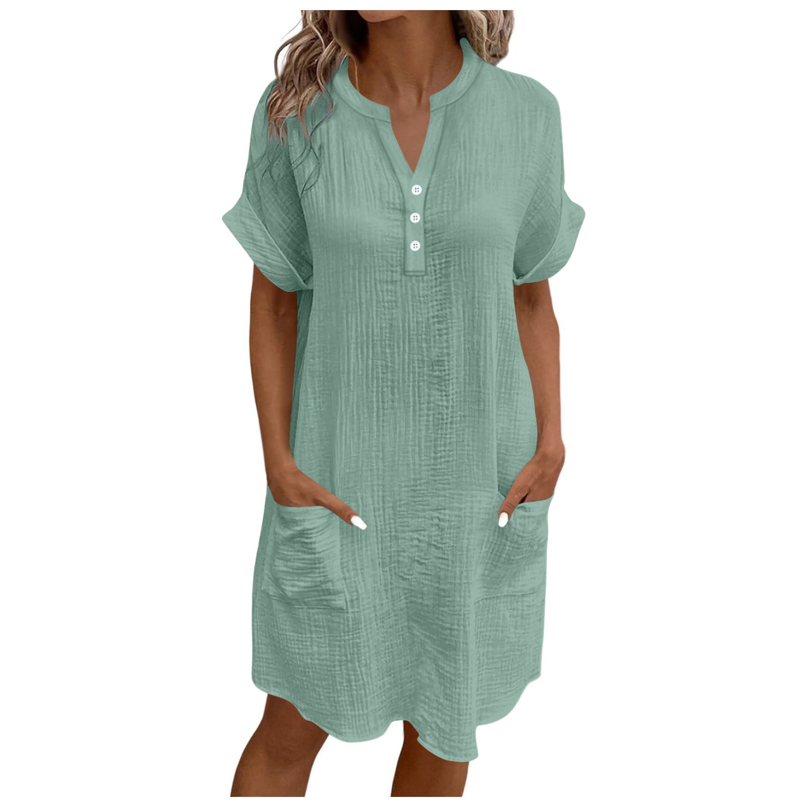 Click here for Generic Mint Lime Green Ladies Short Sleeve Dress... prices