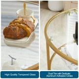 Ktaxon Golden Coffee Table, Modern 30.7" Round Table 2-Layer Display ...
