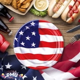 PMU Patriotic Stars and Stripes American Party 7-inch Dessert Plates ...