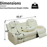 Multifunction Power Air Leather Recliner Sofa with LED Lights, Living ...