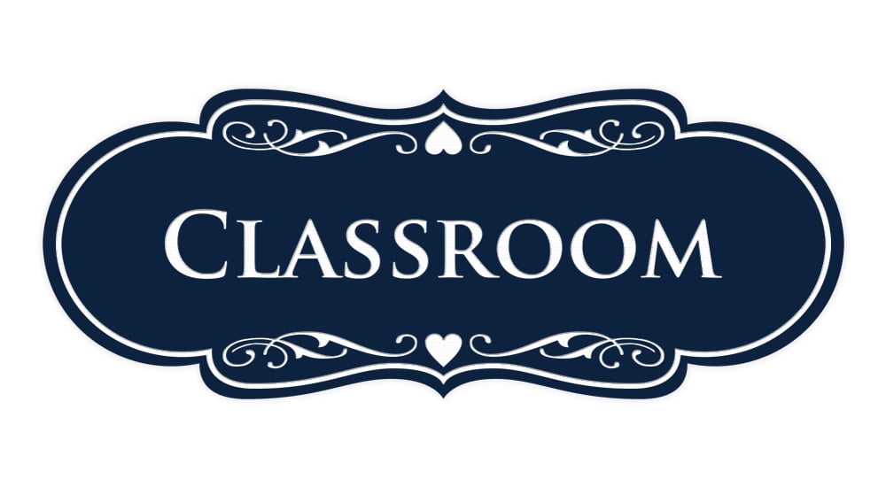 Designer Classroom Sign (Navy Blue / White) - Small - Walmart.com