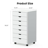 ZUNMOS 7-Drawer Mobile Storage Chest, Wood Dresser Cabinet for Office ...