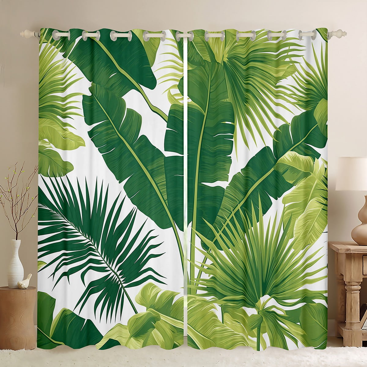 Click here for Erosebridal Palm Leaf Curtains For Living Room  Tr... prices