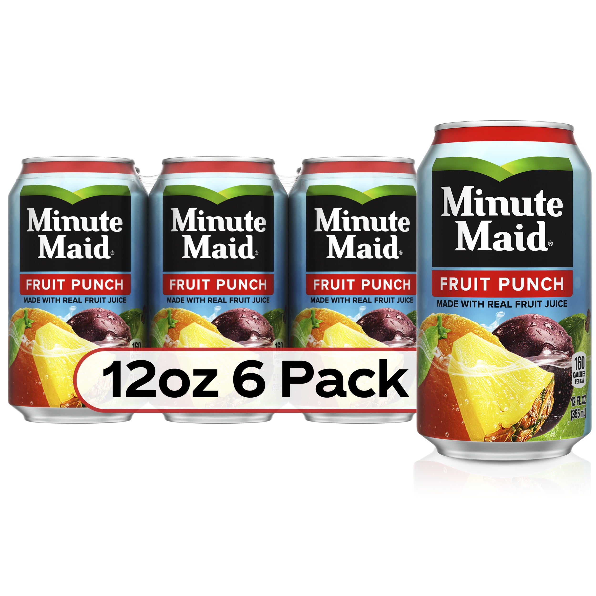 Minute Maid Fruit Punch, Made w/ Real Fruit Juice, 12 fl oz, 6 Pack ...