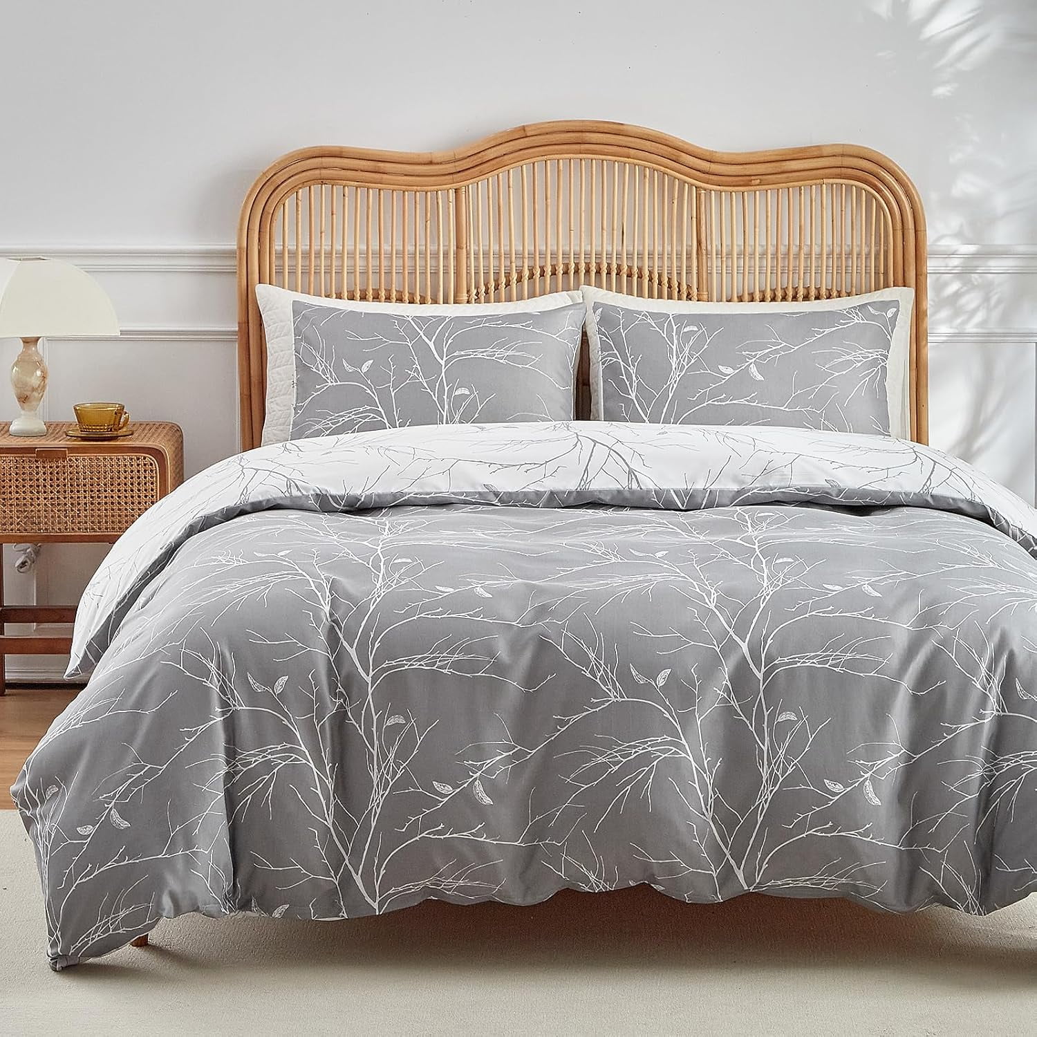 Click here for Siabc-Duvet Cover Queen  Gray And White Reversible... prices