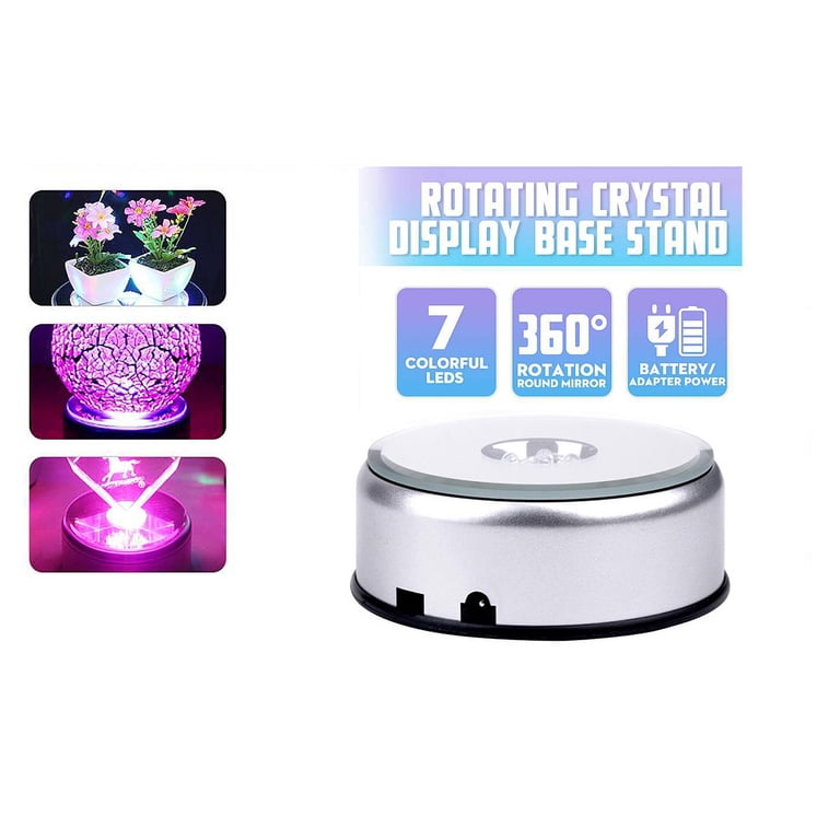Rotating Lighted Display Base New Wooden LED Light Display Base