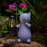 Garden Decor Solar Statues Front Patio Balcony Yard Art Lawn Ornaments ...