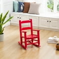 BplusZ Child's Rocking Chair, Solid Hardwood, Red, Indoor Outdoor Porch ...