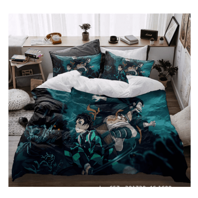 3D Printed Anime Demon Slayer Comforter Bedding Set King Size ...