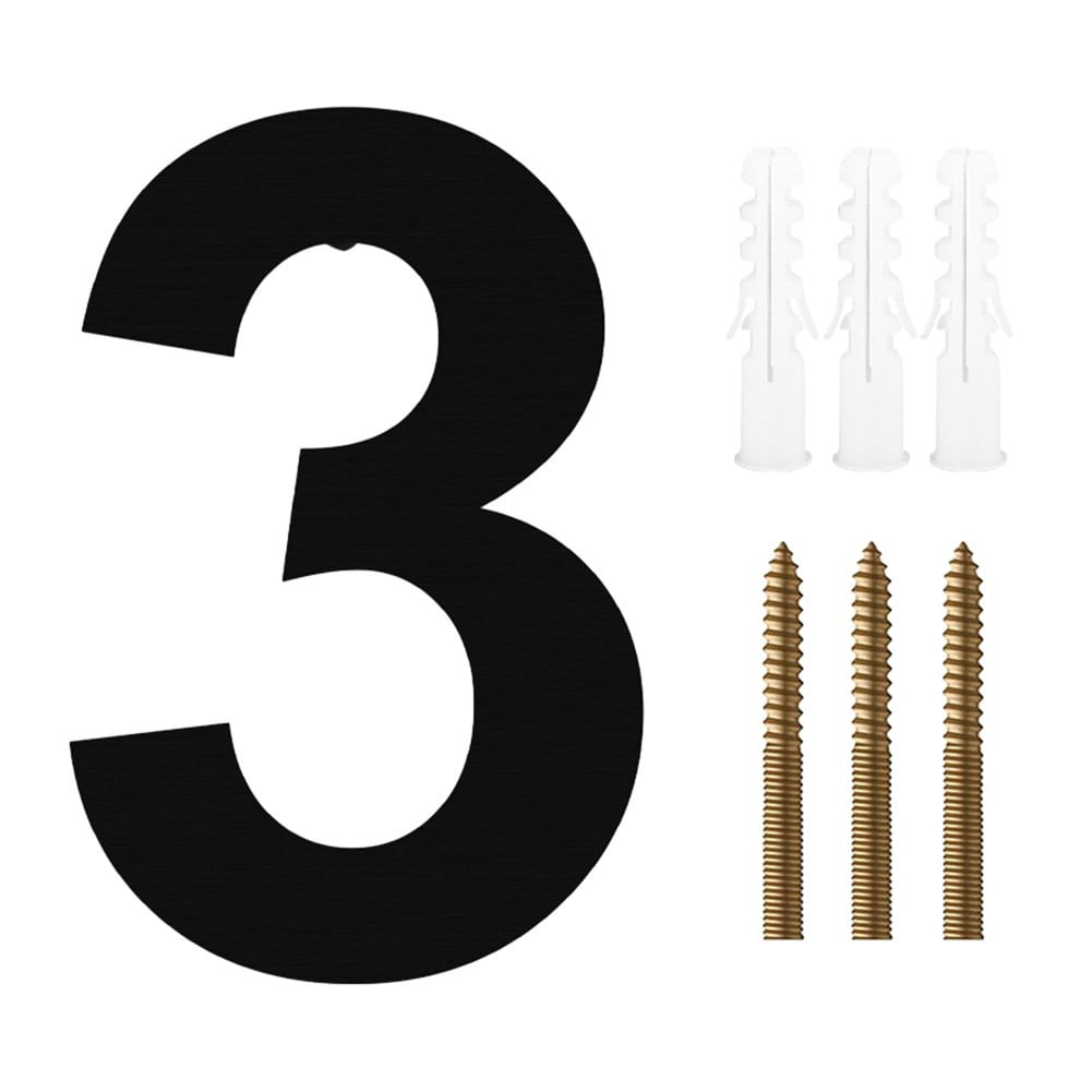FANJIE 8 inch Modern Floating House Numbers Large Black Shadow Home ...