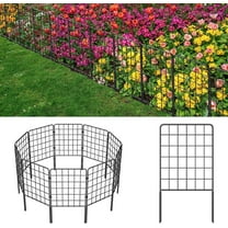 Outdoor Metal 25-Panel Flat-Top Garden Fence, 27ft Connectable, 24"x13 ...