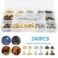ODOMY 28/240/360 Pcs/set Metal Tubular Rivets Leather Rivets Double Cap ...
