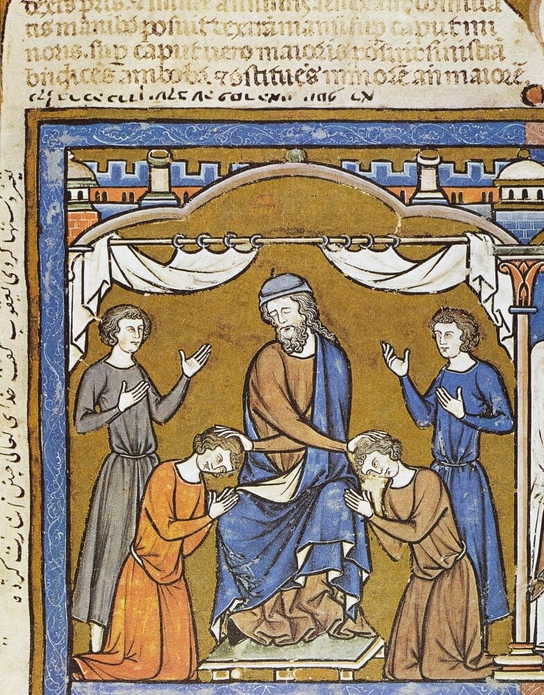 Jacob Blessing. /Njacob Blesses Joseph'S Two Sons, Ephraim And Manasseh ...