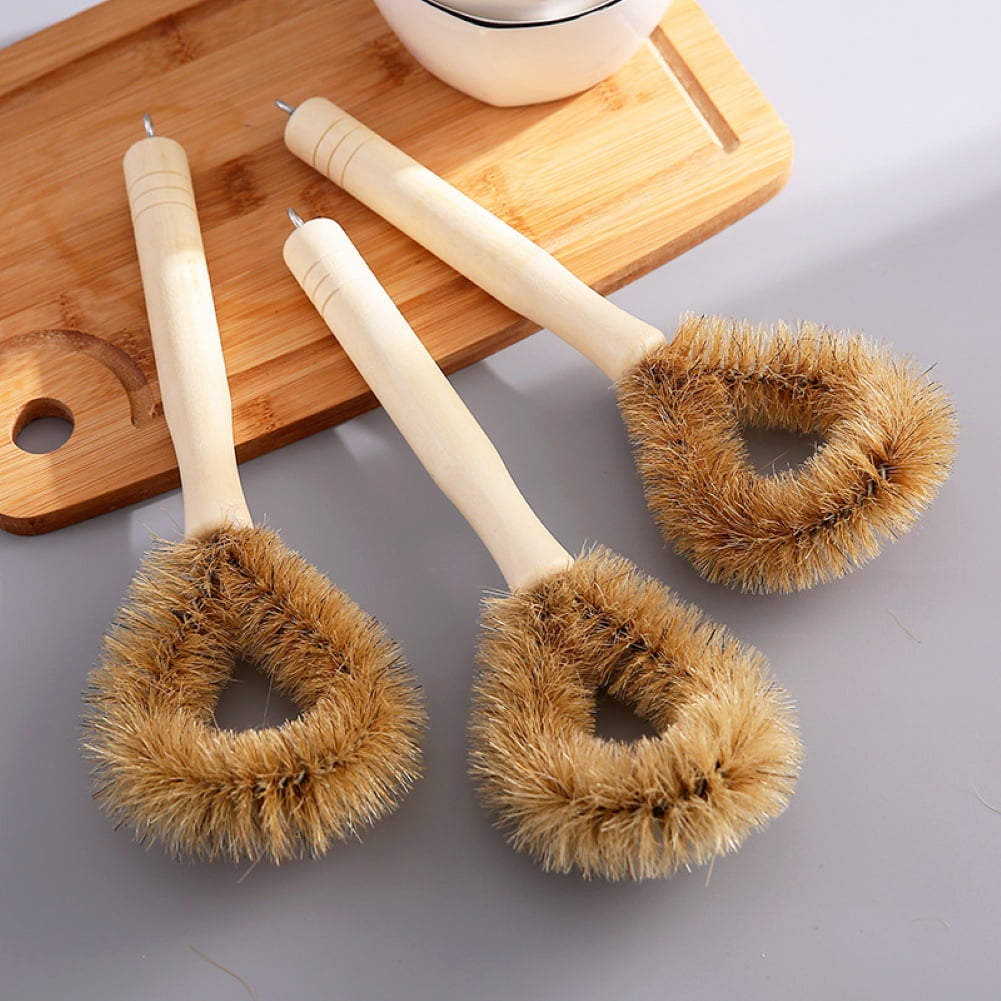 Cheers.US 3Pcs/Set Bristle Kitchen Pot Brushes Wooden Handle Pan ...