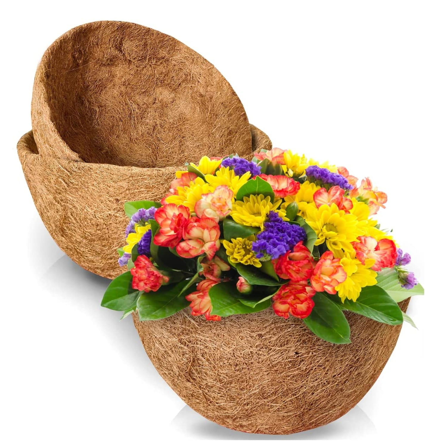(3) Pre-Molded Coco Plant Liners 10 inches Round Coco Replacement ...