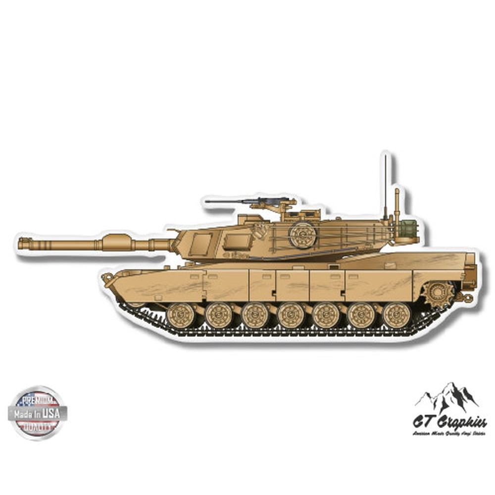 M1 Abrams Tank - 3" Vinyl Sticker - For Car Laptop I-Pad Phone Helmet ...